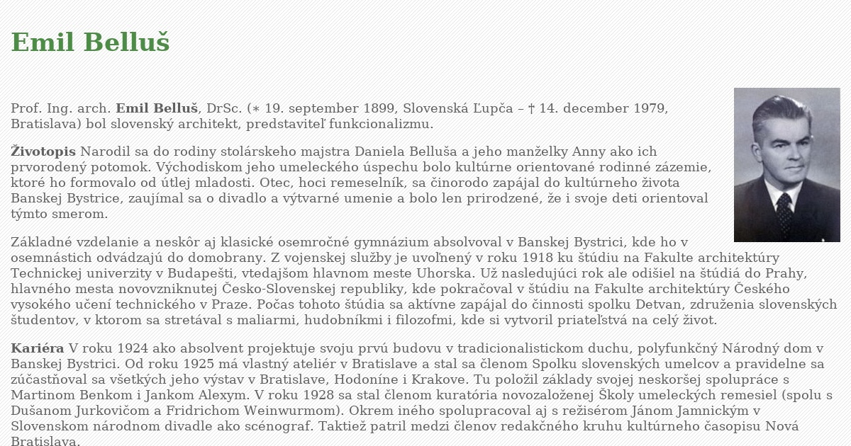 Emil Belluš - ε epsilon