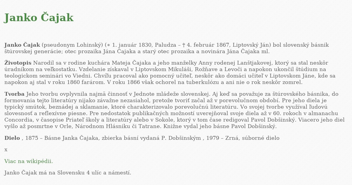 Janko Čajak - ε epsilon