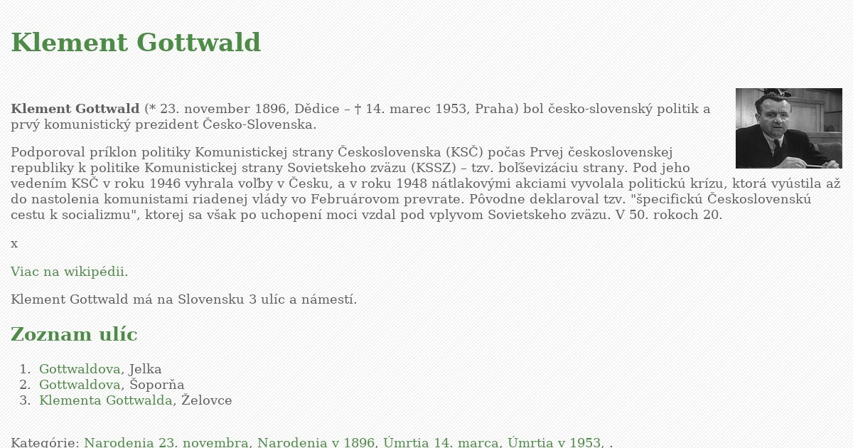 Klement Gottwald - ε epsilon