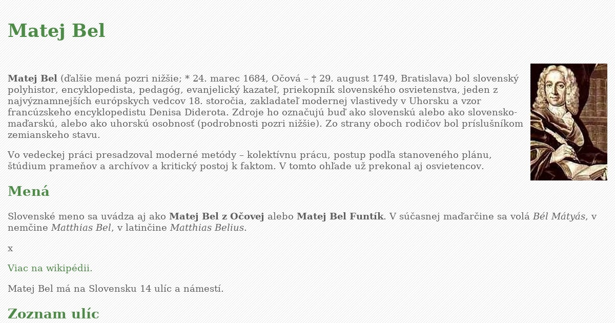 Matej Bel - ε epsilon